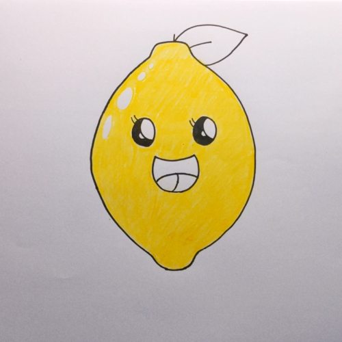 Lemon Drawing for Kids- 6 Easy Steps Tutorial - Oh Parrot
