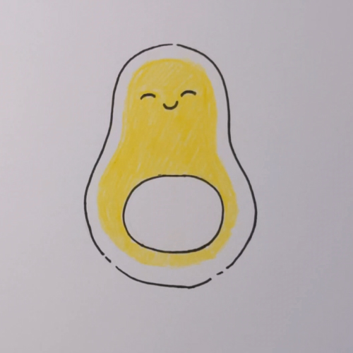 Avocado Drawing for Kids- Easy 6 Step by step Guide